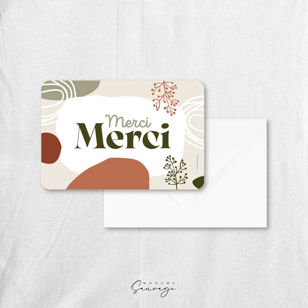 Carte "Merci" - Collection LittlePohem – Madame Sauvage