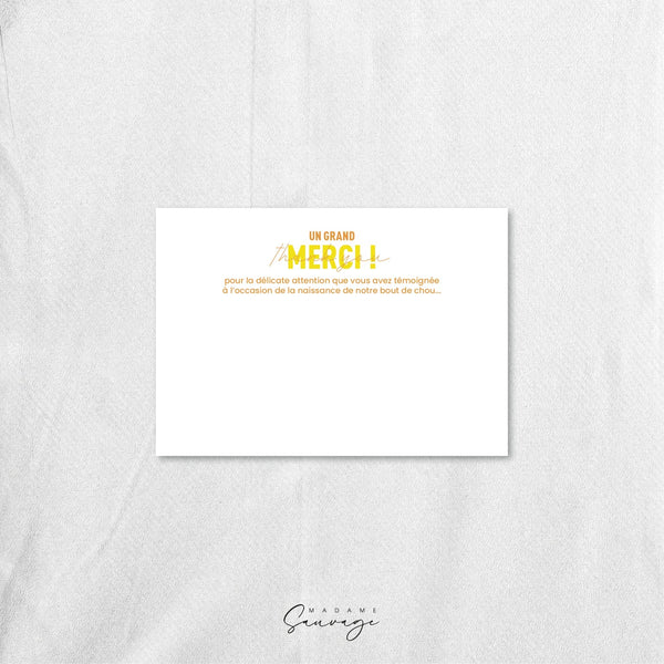 Carton de remerciements naissance - Get Ready – Madame Sauvage