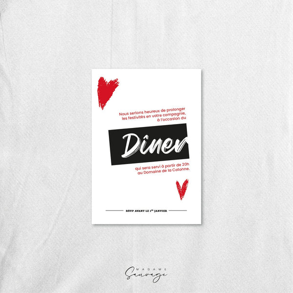 Carton repas de mariage - Love is all – Madame Sauvage