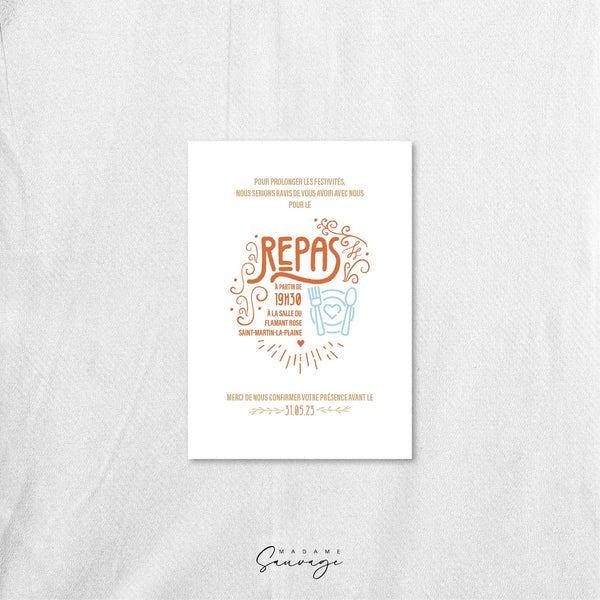 Carton repas de mariage - Vintage Champagne – Madame Sauvage